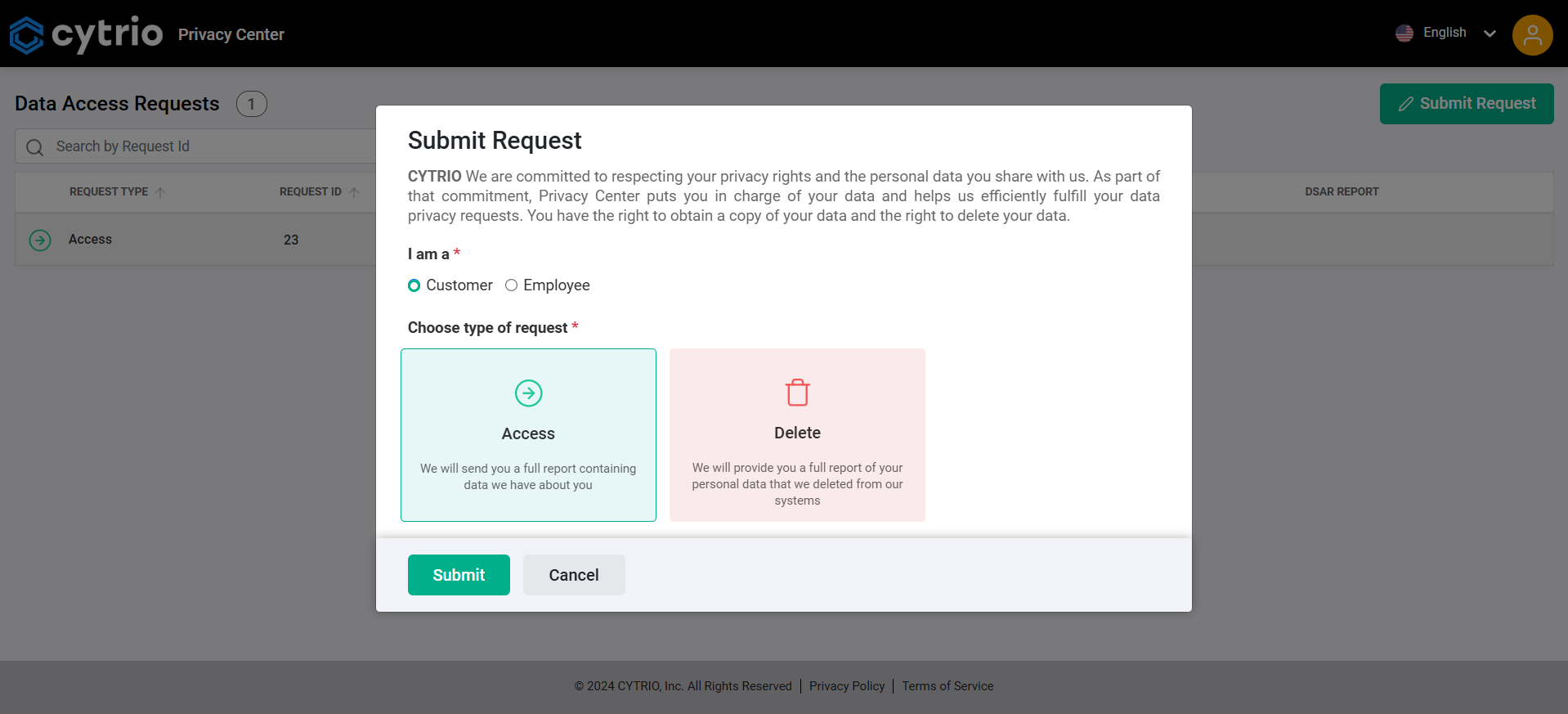 DSAR (DSR) Management for GDPR, CCPA, CPRA Compliance - Cytrio