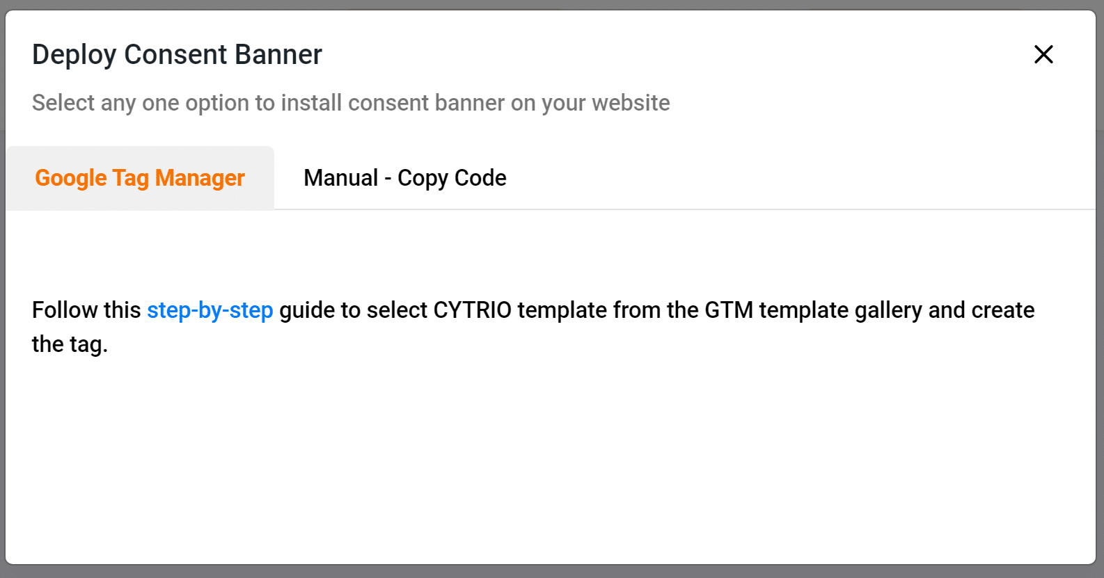 Cookie Banner Setup - CYTRIO